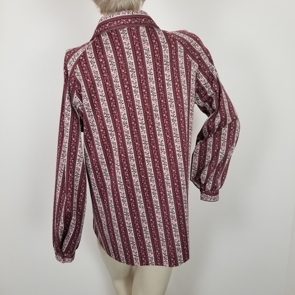 Vintage | Tops | Vintage Rose Floral Button Up Blouse 7s Vibes | Poshmark